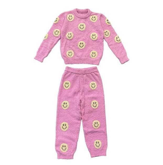 Pink Fuzzy Smiley Emoji Set – Little Magnolia